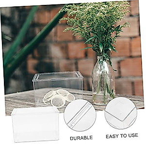 BUTIFULSIC Makeup Case Organizer Clear Organizer Box Food Tray Small Storage Bins with Lids Small Storage Containers Coffee Condiment Tea Bag Holder Pantry Organization Box Clear Tea Box Cafe