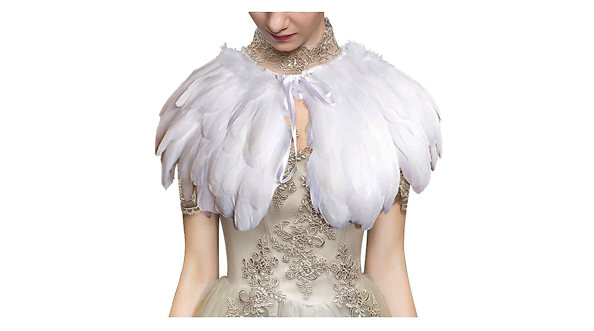 Dramatic L'VOW Feather Cape Stole for Unique Costumes