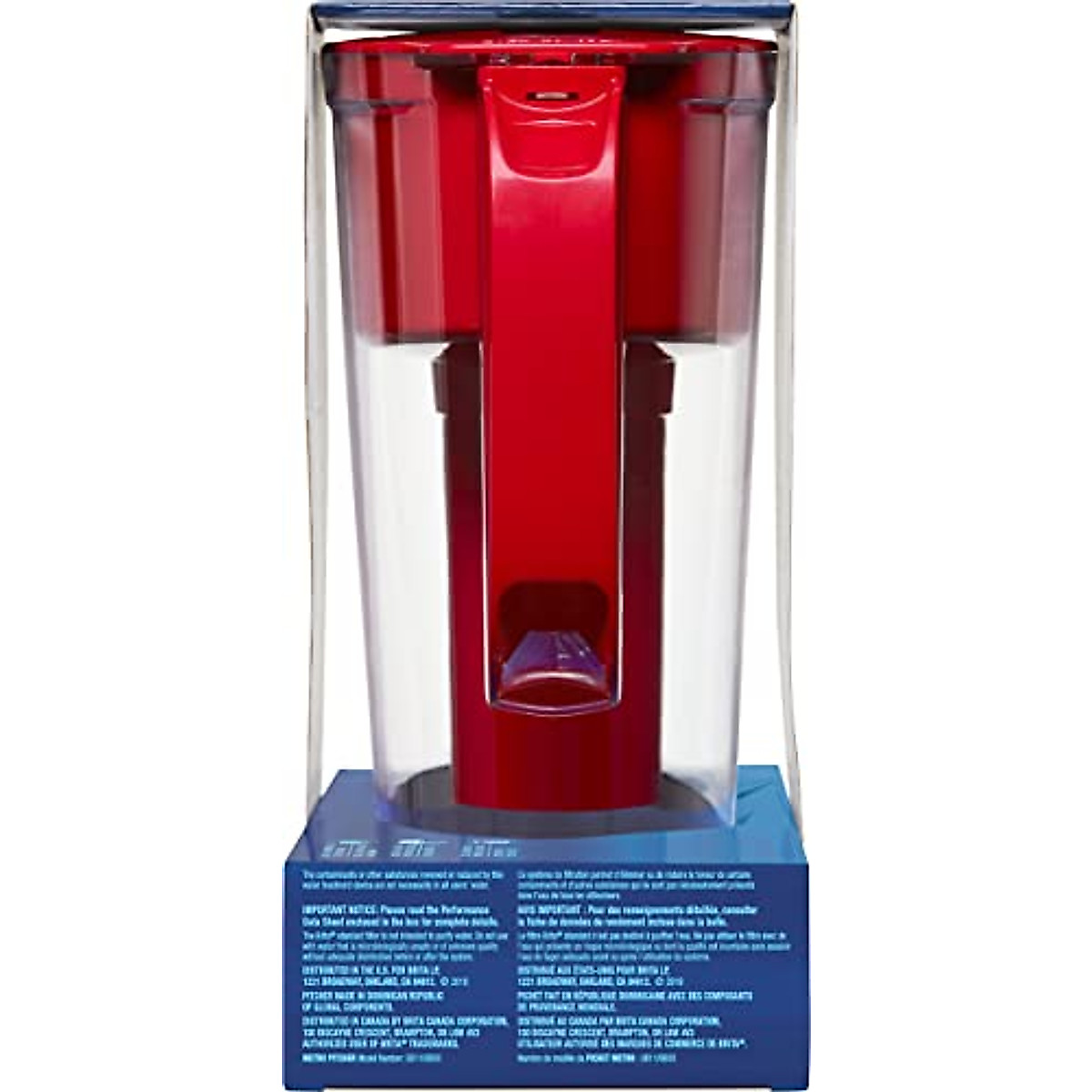 Brita Water Filter Pitcher for Tap and Drinking Water with 1 Standard Filter, Lasts 2 Months, 6-Cup Capacity, Christmas Gift for Men and Women, BPA Free, Red