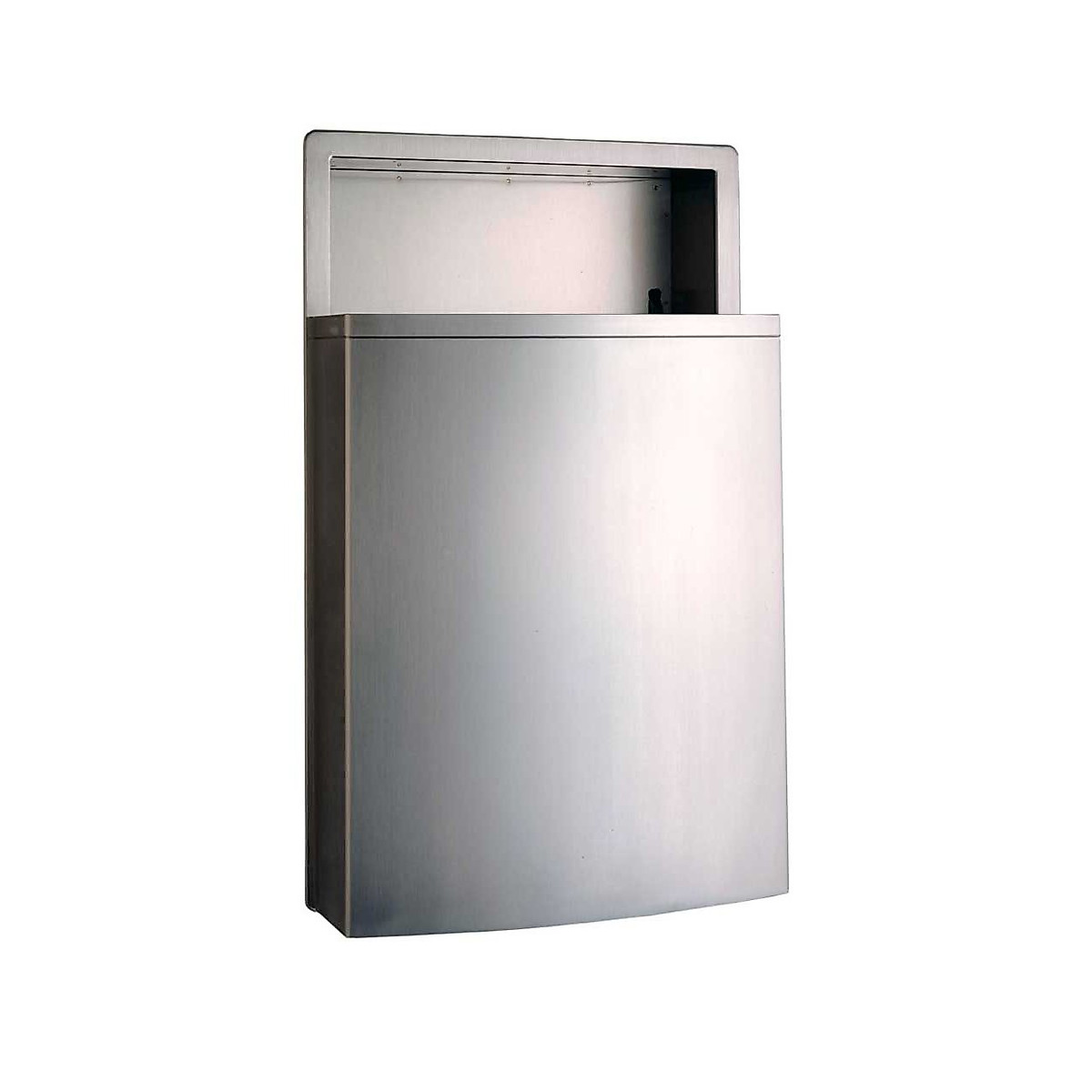 Bobrick B-43644 Waste Receptacle, Contura Series Recessed 12.8-Gallon - Satin Finish Stainless Steel