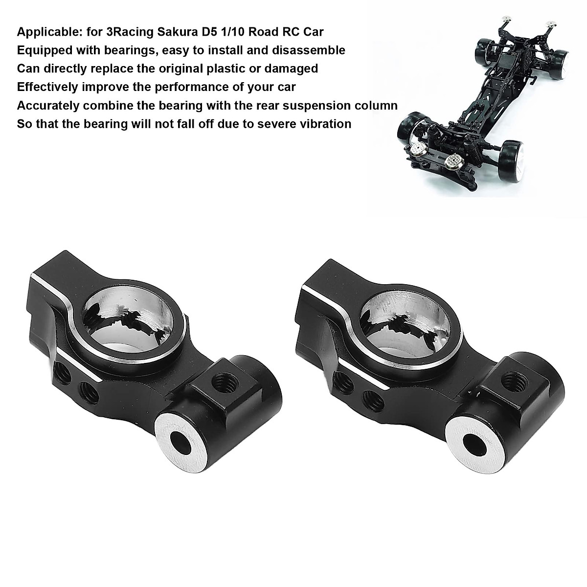 Dilwe RC Rear Suspension Column, Aluminum Alloy 1/10 Suspension Upgrade Kit Compatible with 3Racing Sakura D5, Front Cantilever RC Accessories