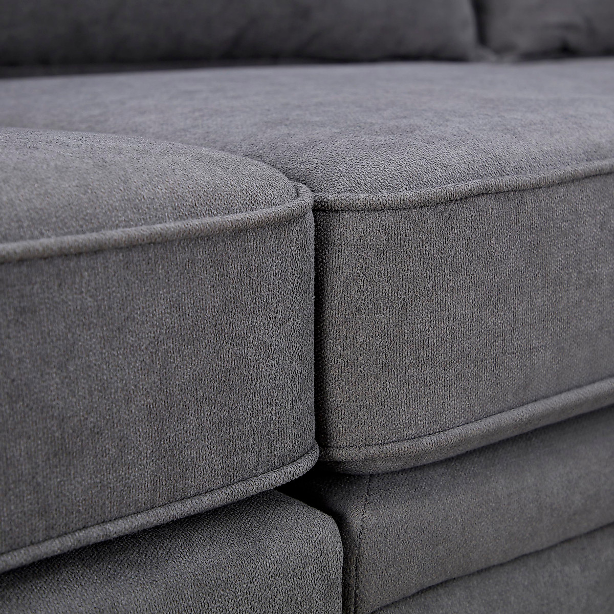 Merax U-Shape Large Modular Sectional, Convertible Sofa Bed with Reversible Chaise for Living Room, Dark Gray