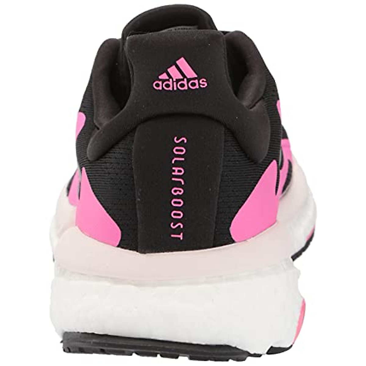 adidas womens Solar Boost 21 Running Shoes, Black/Screaming Pink/Halo Silver, 5.5 US