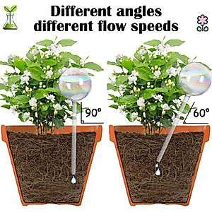 Koorabbee 4 Pcs Iridescent Glass Plant Watering Globes - 9 Inch Self Watering Planter Insert | Plant Watering Devices | Plant Watering Bulbs for Indoor and Outdoor Plants Accessories.