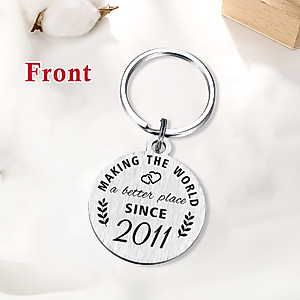 ABNTY 13th Birthday Gifts for Girls Boys, 13 Year Old Birthday Keychain, Born in 2011 Gifts, 2011 Birthday Decorations