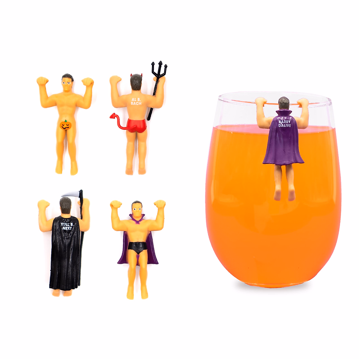 Drinking Buddies NPW Monster Reusable Drink Markers - Original Wine Glass Charms for Parties - Halloween Party, Girls' Nights & More, Spooky Charms for Halloween, Novelty Gifts (4 Count)