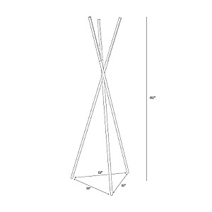 Brightech Stix Floor Lamp, Tall Tree Lamp for Offices, LED Tripod Lamp for Living Rooms, Great Living Room Décor, Dimmable Standing Lamp with 3 Lights for Bedroom Reading - Gold/Brass