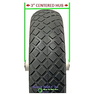 Flat Free 4.80/4.00-8 Wheelbarrow Wheel, 3" Centered Hub (3/4" Semi Precision Bearings)