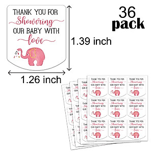 Hand Sanitizer Labels Thank You for Showering Our Little One with Love Stickers, Baby Shower Favor Party Favors Girls., Blue,1.26inches x 1.39inches