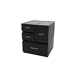ASTAGE | Storage Drawer, Modular Stackable Drawer, Plastic Storage, Drawer Block | Black Small A