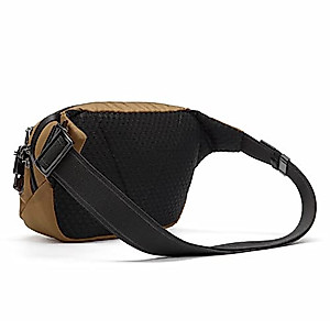 Pacsafe Vibe 100 4 Liter Anti Theft Hip Pack - Fits 7 inch Tablet With Patented, Stainless Steel Mesh Design, Tan