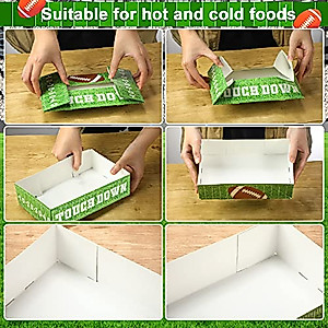 50 Pieces Paper Food Trays with Football Style Disposable Movie Night Snack Boxes Bowls Movie Theater Drink Popcorn Nacho Holder Food Serving Boats for Kids Movie Night Supplies Birthday Party