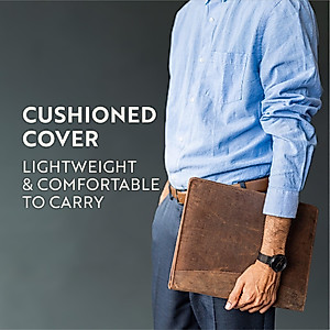 Leather Portfolio Professional Organizer Padfolio – Resume Folder with Luxury Pen, Stylish Document Folio for Letter Size Writing Pad w/ Business Card Holder, Portfolios for Men & Women MOONSTER®