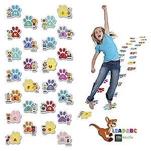 Classroom Decor Sensory Path Decals for Floor & Wall - Alphabet ABC Hop & Walk Footprint Hopscotch Floor Stickers for Boosting Gross Motor Skills
