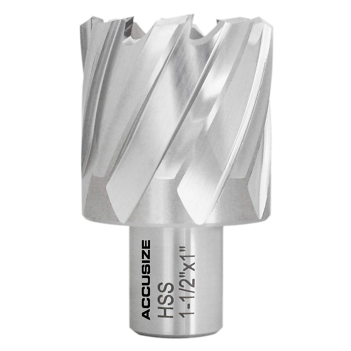 Accusize Industrial Tools Hss Annular Cutter, 1-1/2'' Diameter by 1'' Depth with 3/4'' Weldon Shank, Ansi Standard, 2080-2029