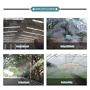 MroMax Copper Nickel Plated Misting Nozzle - 3/16inch Threaded 0.15mm Orifice Dia Fogging Spray Head for Outdoor Cooling System Silver Tone 5Pcs