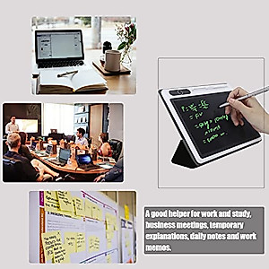 9-Inch Electronic Notepad LCD Tablet Drawing Pad Business Supplies Low Power Consumption for Daily Notes and Work Memos(Red (with Leather case))