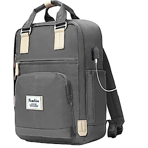 YAMTION School Backpack Schoolbag for Teen Boys and Girls,Notebook Bags 15.6" with USB Charging Port,Computer Backpack for High & Middle School,Backpack Men & Women for College,University