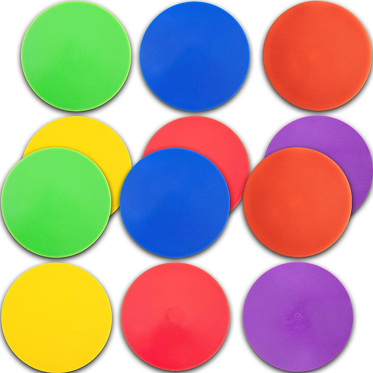 Vhxorrz 12pcs Spot Markers 10 Inch floor dots Non-Slip Rubber Agility Markers for Football, Basketball Training Markers,School Activities, Exercise Drills