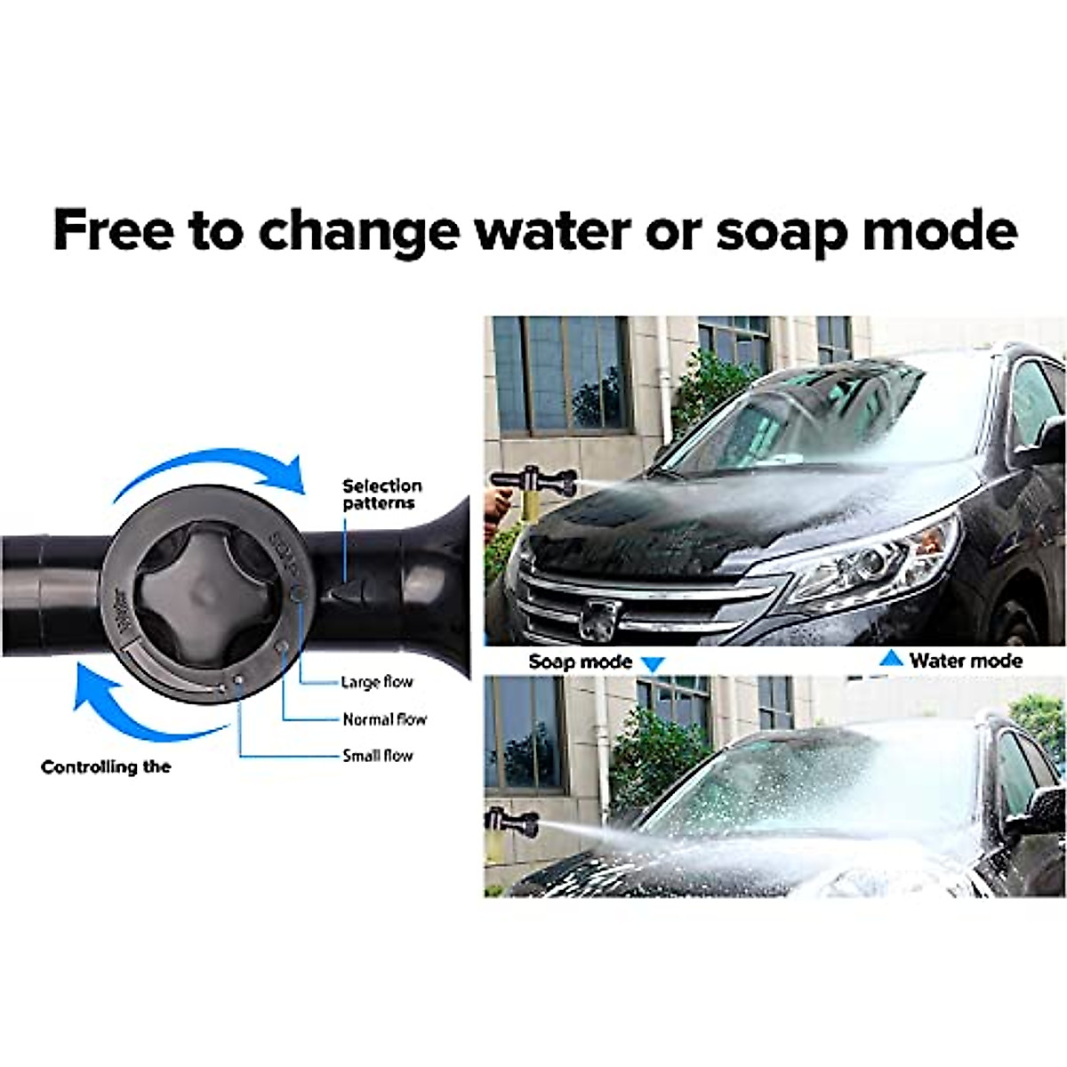 YeYouc Garden Hose Nozzle, High Pressure Hose Sprayer Nozzle 8 Way Spray Pattern Foam Blaster for for Watering Plants, Lawn, Patio, Car Wash, Cleaning, Showering Pet