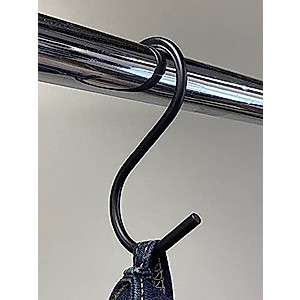 NAHANCO 4" Heavy Duty Steel S-Hook Hanger, Black - 12/Carton