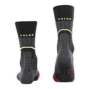 FALKE Men's SC1 Ski Socks, Merino Wool, Mid Calf, Ultra Light Cushion, Breathable Quick Dry, Winter Athletic Sock, Black (Black-Mix 3010), 12.5-13.5, 1 Pair