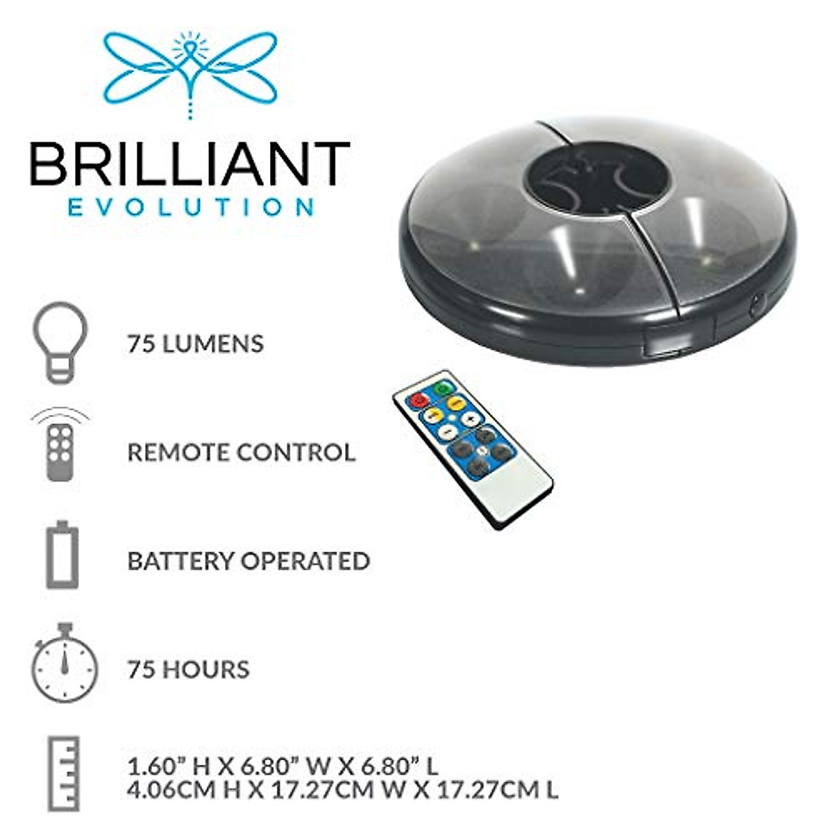 Brilliant Evolution LED Patio Umbrella Light with Remote | Outdoor Lights for Outside Lighting Battery Operated