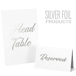 10 Pack Silver Reserved Table Signs for Wedding Party Restaurant - Reserved Signs for Wedding - Double Sided Reserved Table Signs - Silver Reserved Signs for Tables - Silver Tent Reservation Cards