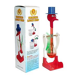 Ozgkee Non Stop Liquid Drinking Glass Bird Funny Duck Drink Water Desk Toy (Red)