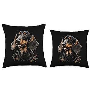 Dachshund Dogs Cute Dog Design Dachshund Mom or Dad Throw Pillow, 18x18, Multicolor
