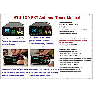 Malahit ATU-100 EXT Antenna Tuner 1.8-50MHz atu100 by N7DDC 7x7 0.96 Inch OLED 3.2 Firmware Programmed with Housing Assembled Machine with USB Cable（No Battery）