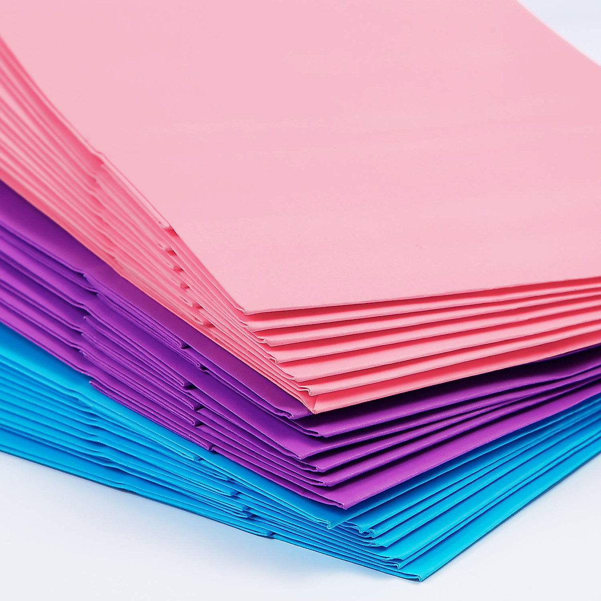 Cooraby 20 Pieces Kraft Paper Bags Party Favor Bags Craft Paper Bags with Handle for Birthday, Baby Shower, Wedding and Party Celebrations (Light Blue, Light Purple, Pink)