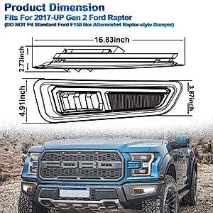 CJOVSE Ford Raptor Fog Lights, Amber Sequential Turn Signal White DR LED Bumper Fog Lights Compatible Smoke Housing with Gen 2 Ford Raptor 2017 2018 2019 2020