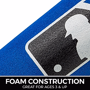 Franklin Sports MLB Kids Foam Baseball Bat + Ball Set - Jumbo Oversize Tball + Baseball Bat + Foam Ball for Kids + Toddlers - Blue - 24"