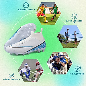 Soccer Cleats Mens Football Cleats Women Tacos de Futbol para Hombre Soccer Shoes for Big Boy Tacos de Futbol Zapatos de Futbol para Hombres Outdoor Soccer Shoes High Top Football Boots AG/FG