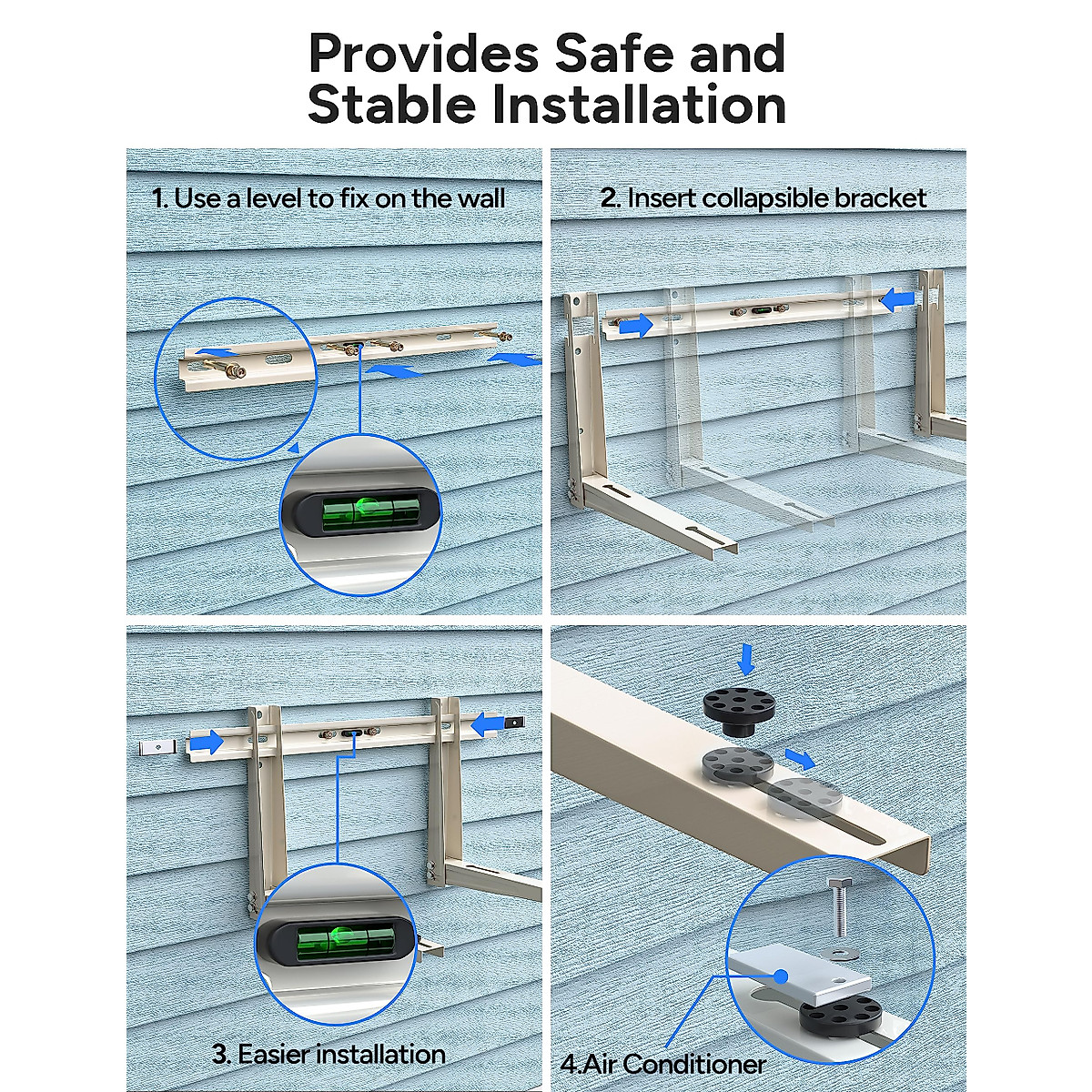 Toutgood Mini Split Wall Mounting Strong Bracket for 12000 Btu to 24000 Btu Outdoor Ductless Mini Split Air Conditioner Heat Pump AC Systems, Max 490 Lb Capacity