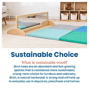 ECR4Kids Single-Sided Bi-Directional Mirror, Kids Furniture, Natural