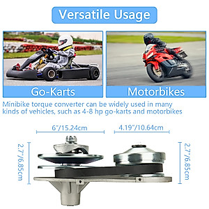 30 Series Torque Converter 2-7HP Go Kart Clutch 1" 10T #40 41 420 and 12T #35 Chain Go Kart Mini Bike Clutch Comet TAV2 30-100 Engine Drive Replacement Set