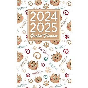 2024-2025 pocket planner: 2 year Pocket Calendar January 2024 to December 2025 - Funny Cats