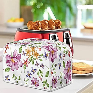 Gomyblomy Flowers 4 Slice Toaster Appliance Cover Bread Toaster Cover Bakeware Protector, Kitchenware