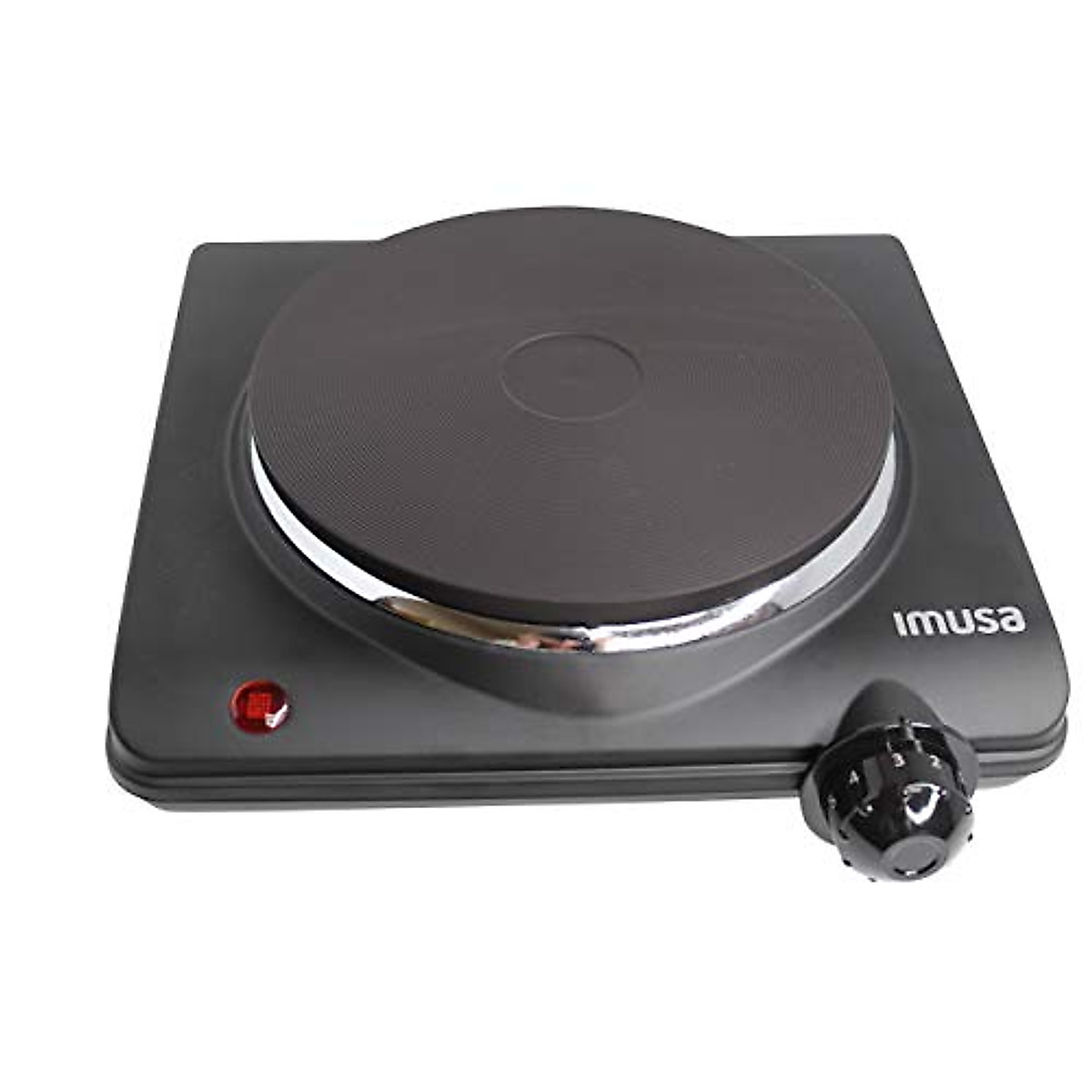IMUSA Countertop Electric Hot Plate or Single Burner with Power Indicator Lights, Black