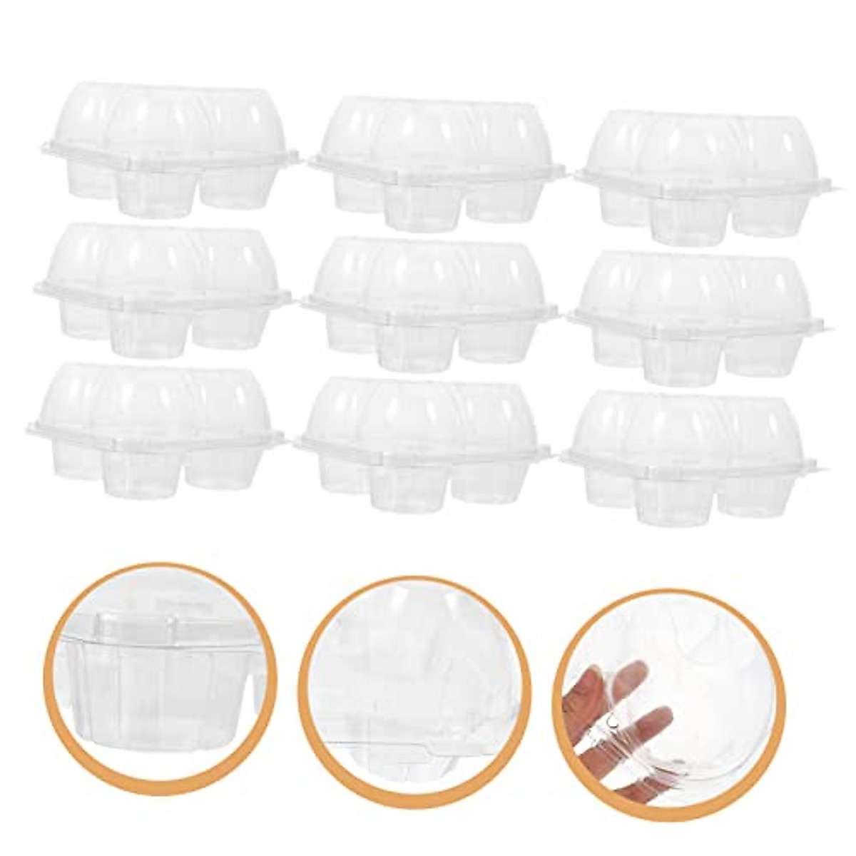 NOLITOY 30 Pcs Four Piece Cake Box Cupcake Carrier Muffin Gifts Carriers Cupcake Transport Container Plastic Food Containers Egg Tart Container The Pet Clamshell Household Dessert