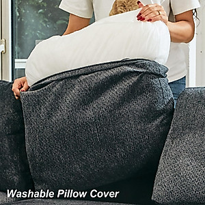 Belffin Middle Module Seat for Modular Sectional Sofa Couch Armless Single Seat Module Sofa Chair Dark Grey