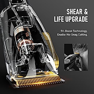 SUPRENT PRO Professional Hair Clippers for Men- USB-C Rechargeable Barber Hair Trimmer & T-Blade Trimmer Combo with 5V-Boost Technology- Cordless Clippers- LED Display Black