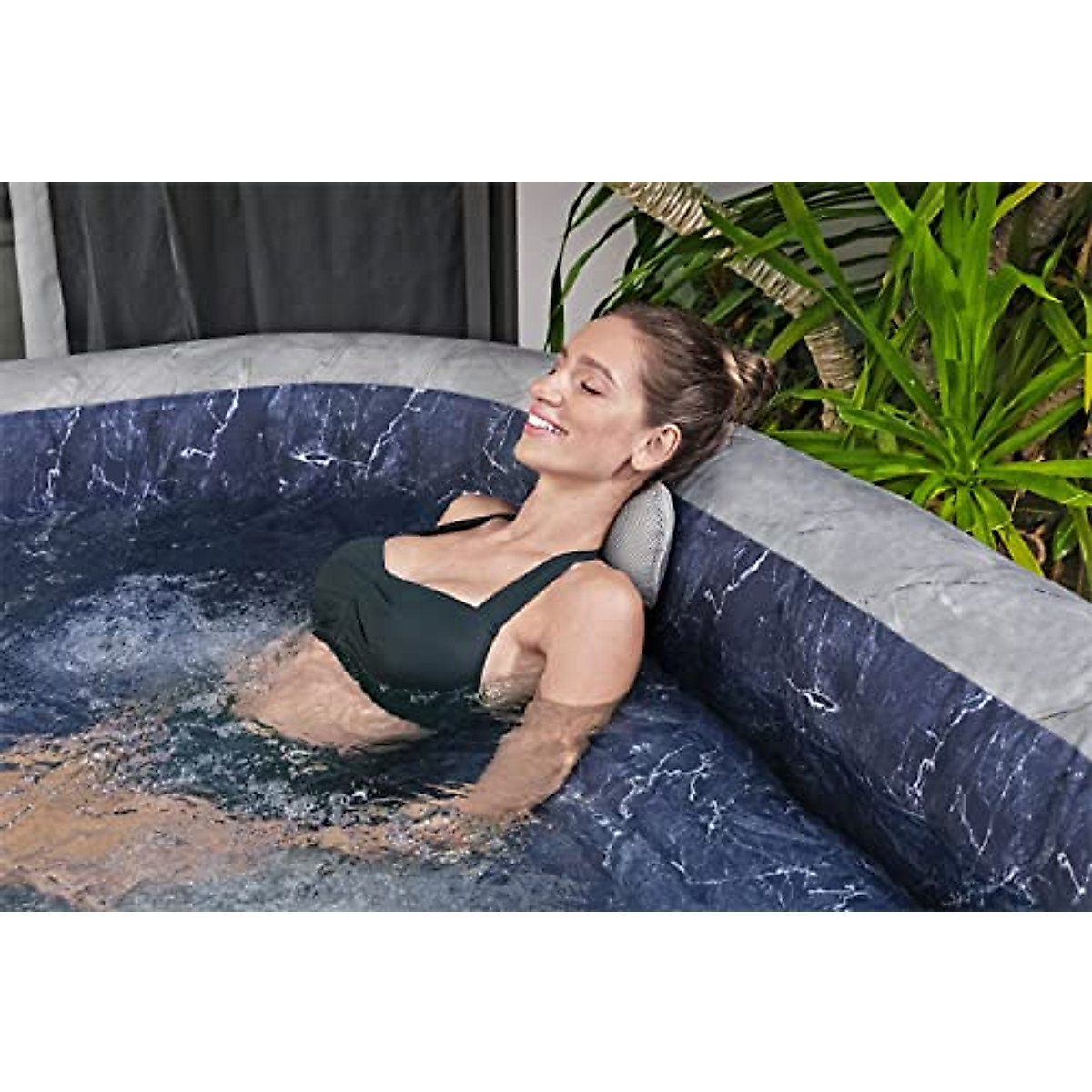 Bestway SaluSpa San Francisco HydroJet Pro Inflatable Hot Tub Spa | Large, Square Portable Hot Tub with Cover | Features Filtered Heated Water System and 180 Jets | Fits 5-7 People