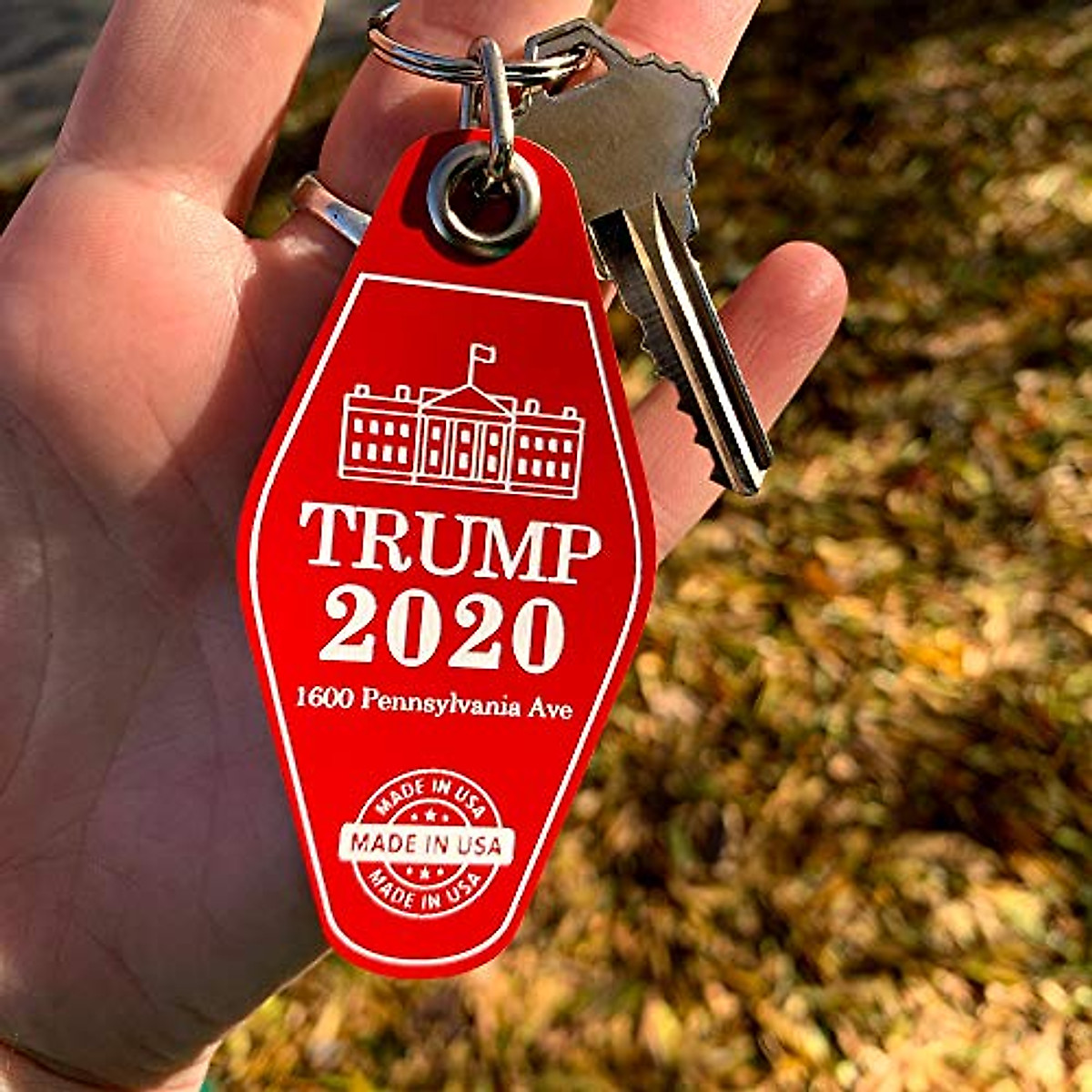 President Trump 2020 Collectible Motel Keychain and Door Hanger Made in USA