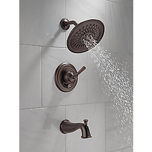 Delta Faucet Mylan Single-Function Tub and Shower Trim Kit with 3-Spray H2Okinetic Shower Head, Venetian Bronze 144777-RB (Valve Included)