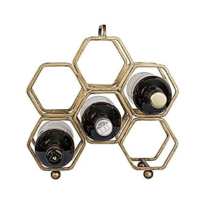 Varaluz Casa 404A10HG Hexagonal Wine Rack, Havana Gold