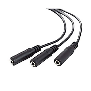 Ancable 3.5mm (1/8") TRS 1 Male to 3 Female 3-Way Stereo Splitter Audio Cable