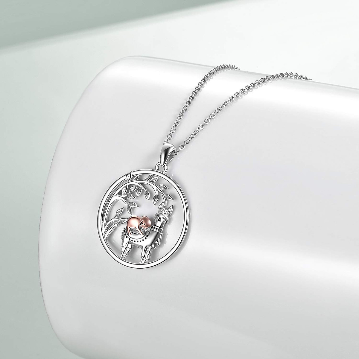ONEFINITY Sloth Llama Necklace Sterling Silver Sloth Llama Pendant Necklaces for Women Jewelry Gifts